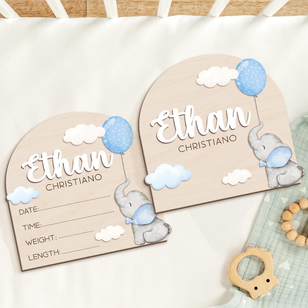 Custom Baby Announcement Sign, Baby Name With Birth Stats, Baby Name ...
