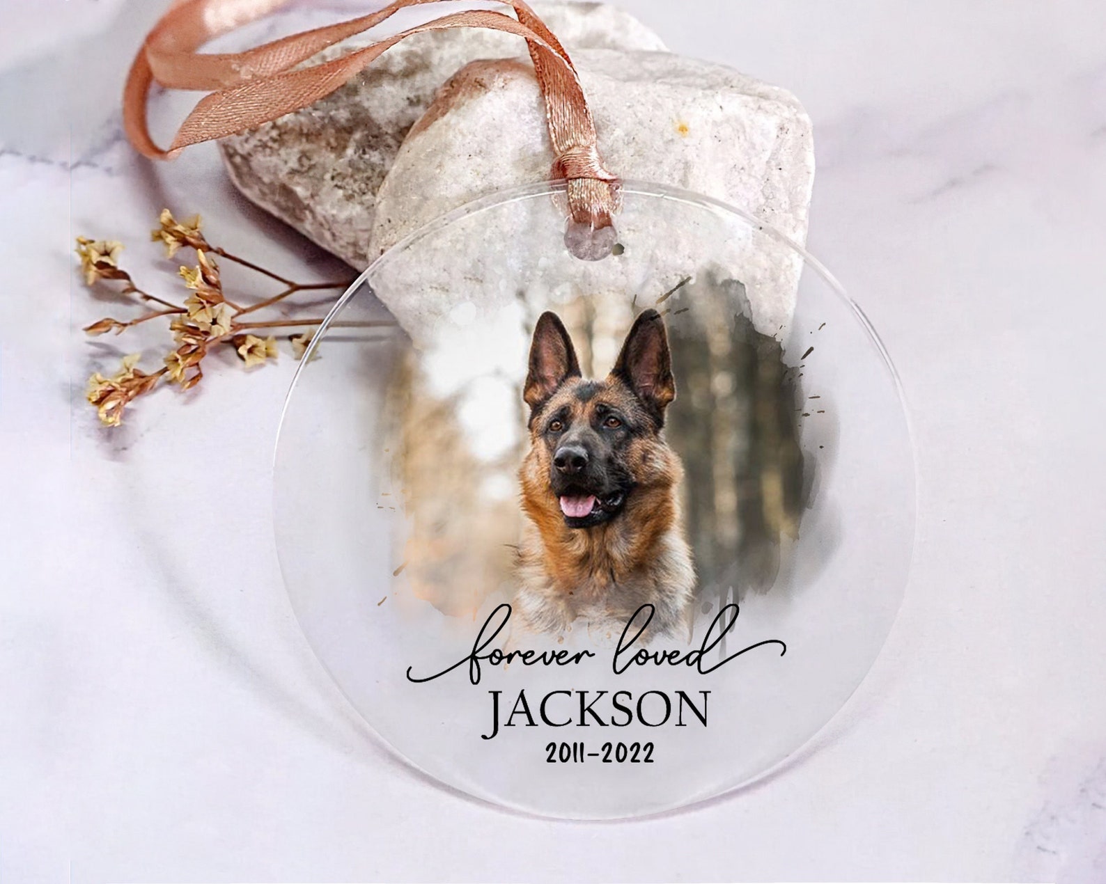 Dog Memorial Ornament Custom Dog Photo Ornament Pet Memorial - Etsy