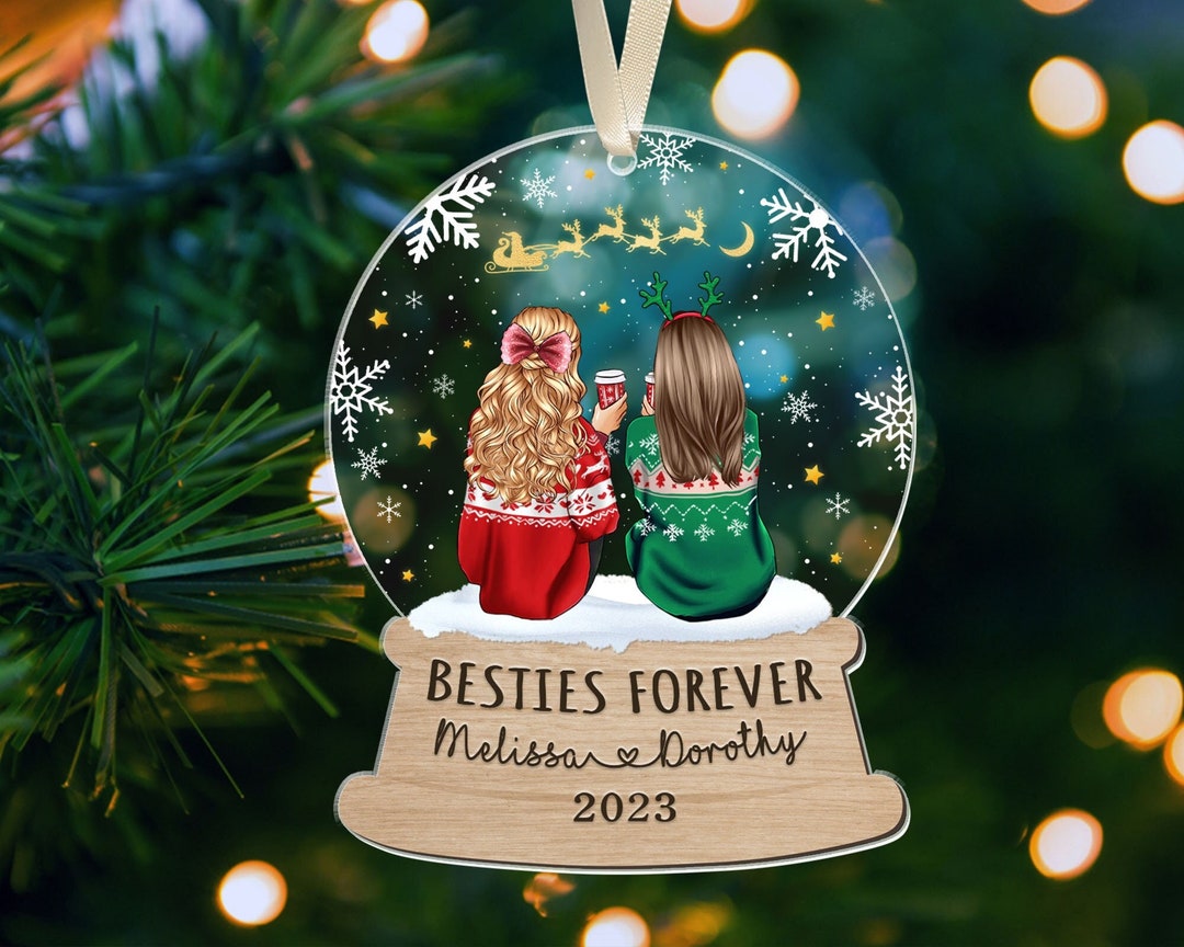 Best Friend Gift, Besties Ornament, Custom Best Friend Ornament ...