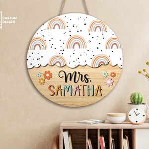 Personalized Teacher Door Sign, Classroom Decor, Teacher Door Hanger ...