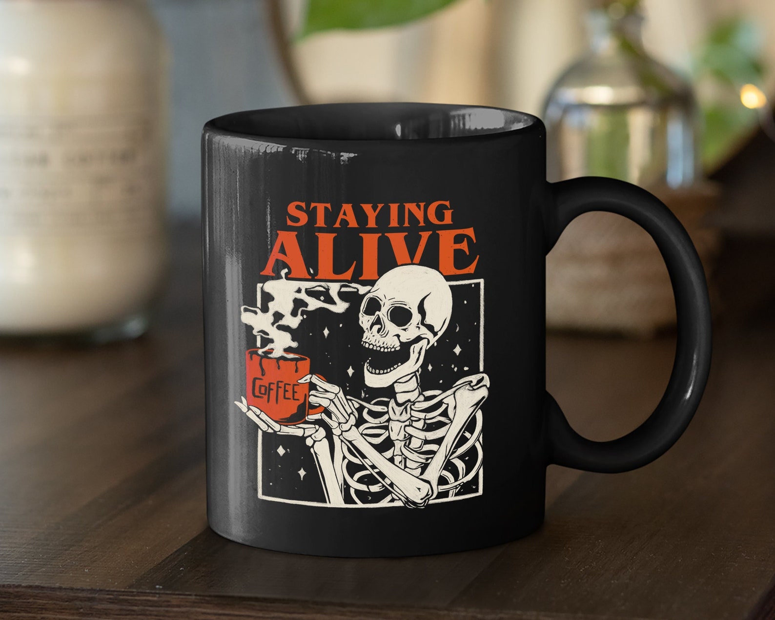 Halloween Mug, Skeleton Mug, Funny Coffee Mug, Halloween Cups ...