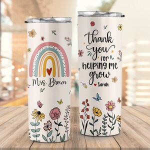 Teacher Gifts Personalized, Rainbow Teacher Tumbler, Teacher ...