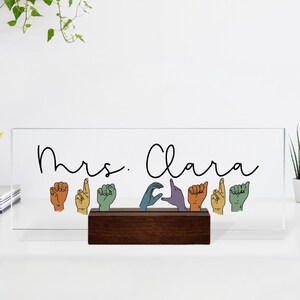 Personalized Sign Language Desk Nameplate, Sign Language Gift, ASL Gift ...