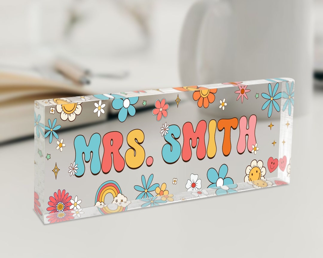 Personalized Teacher Sign, Classroom Decor, Teacher Desk Name Plate ...