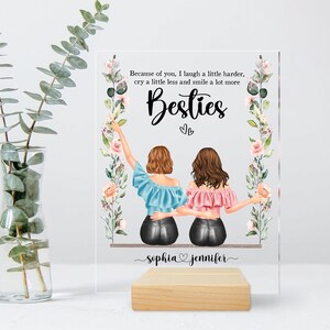Besties Acrylic Plaque, Best Friend Birthday Gift, Personalized Gift ...