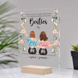 Besties Acrylic Plaque, Best Friend Birthday Gift, Personalized Gift ...