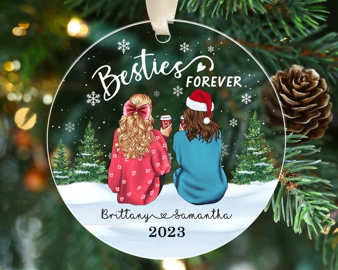 Besties Ornament, Custom Best Friend Ornament, Besties Christmas ...