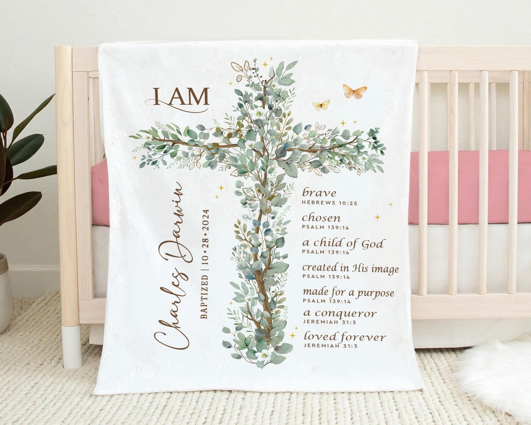 Baptism Blanket, Personalized Gifts for Baby, Baptism Gift, Custom Baby ...