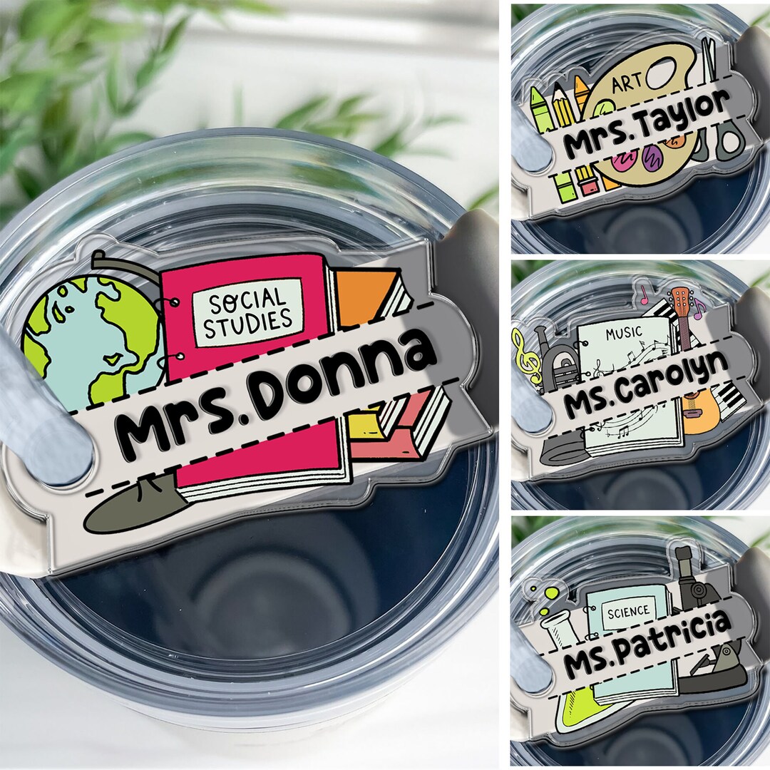 Custom School Subjects Tumbler Tag for Teacher, Teacher Appreciation ...