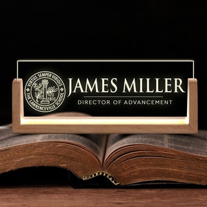 Personalized Desk Name Sign, Name Plate for Desk, Custom Company Logo ...