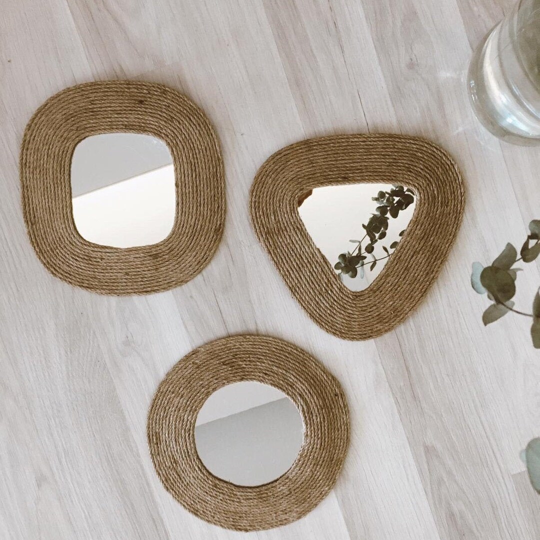 Boho Mirror Circle Mirror Square Wall Decor Triangle Mirror Wall Mirror ...