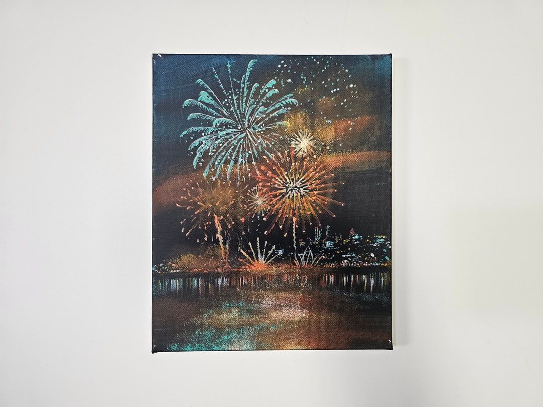Firework Painting on Canvas - Etsy