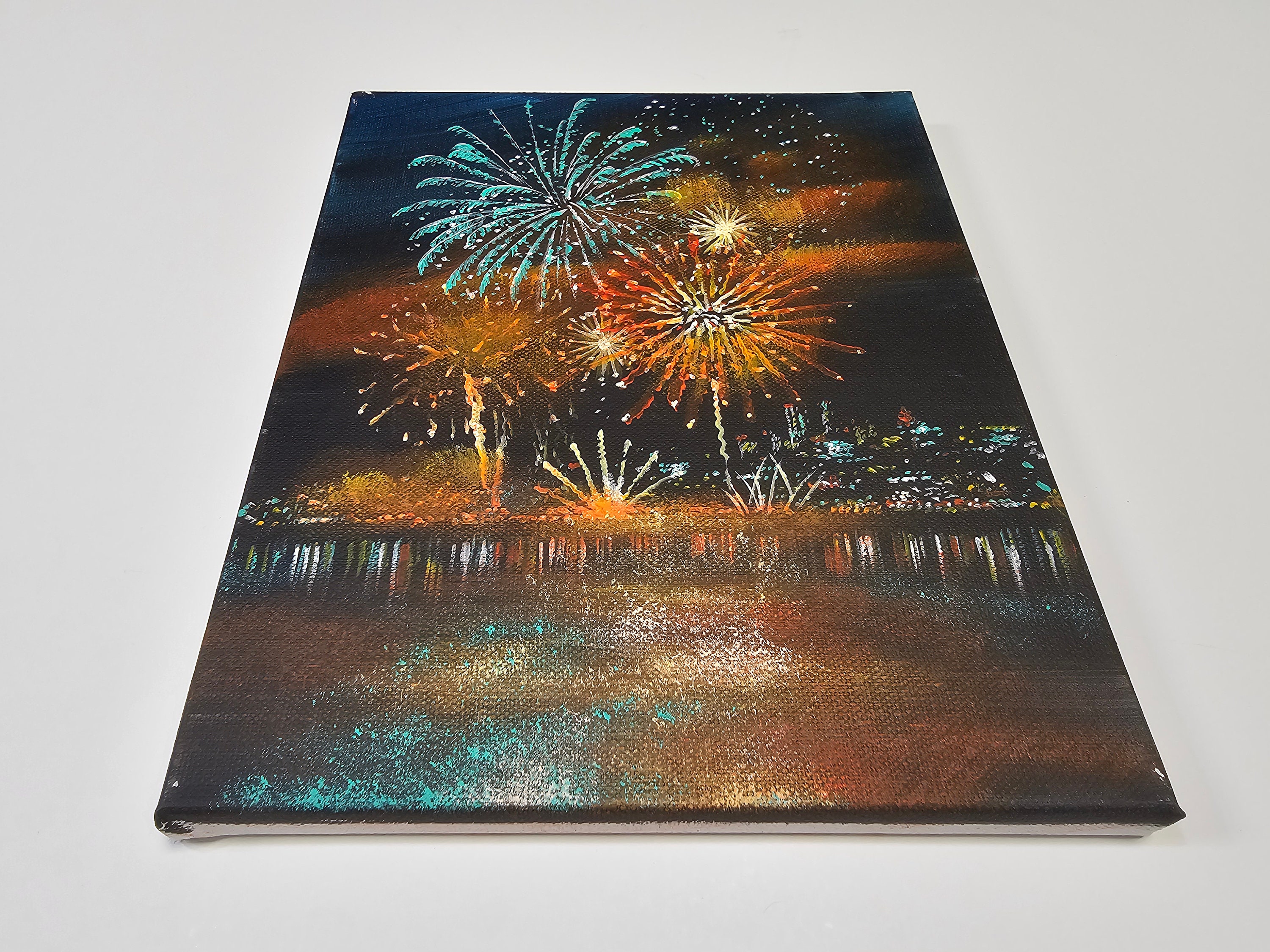 Firework Painting on Canvas - Etsy