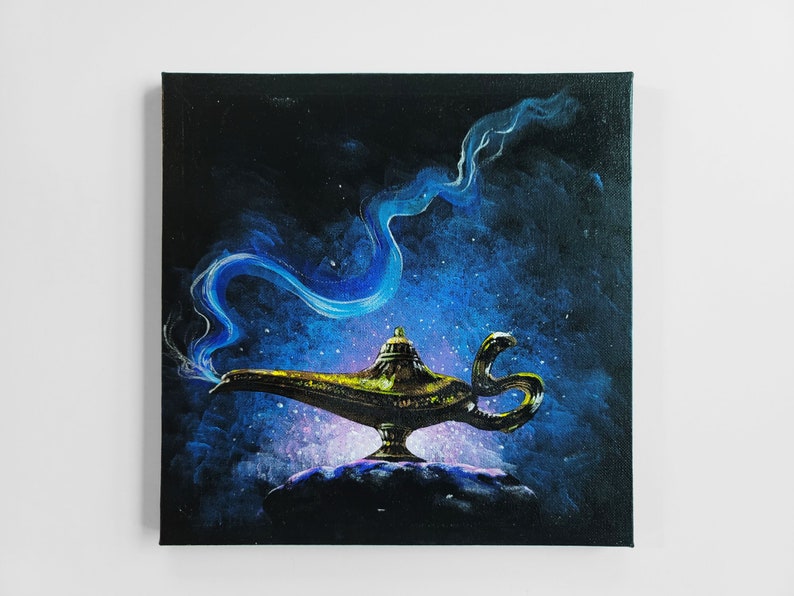 Magic Lamp Acrylic Painting on Canvas - Etsy