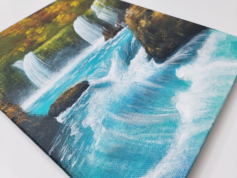 Waterfall Acrylic Painting on Canvas - Etsy