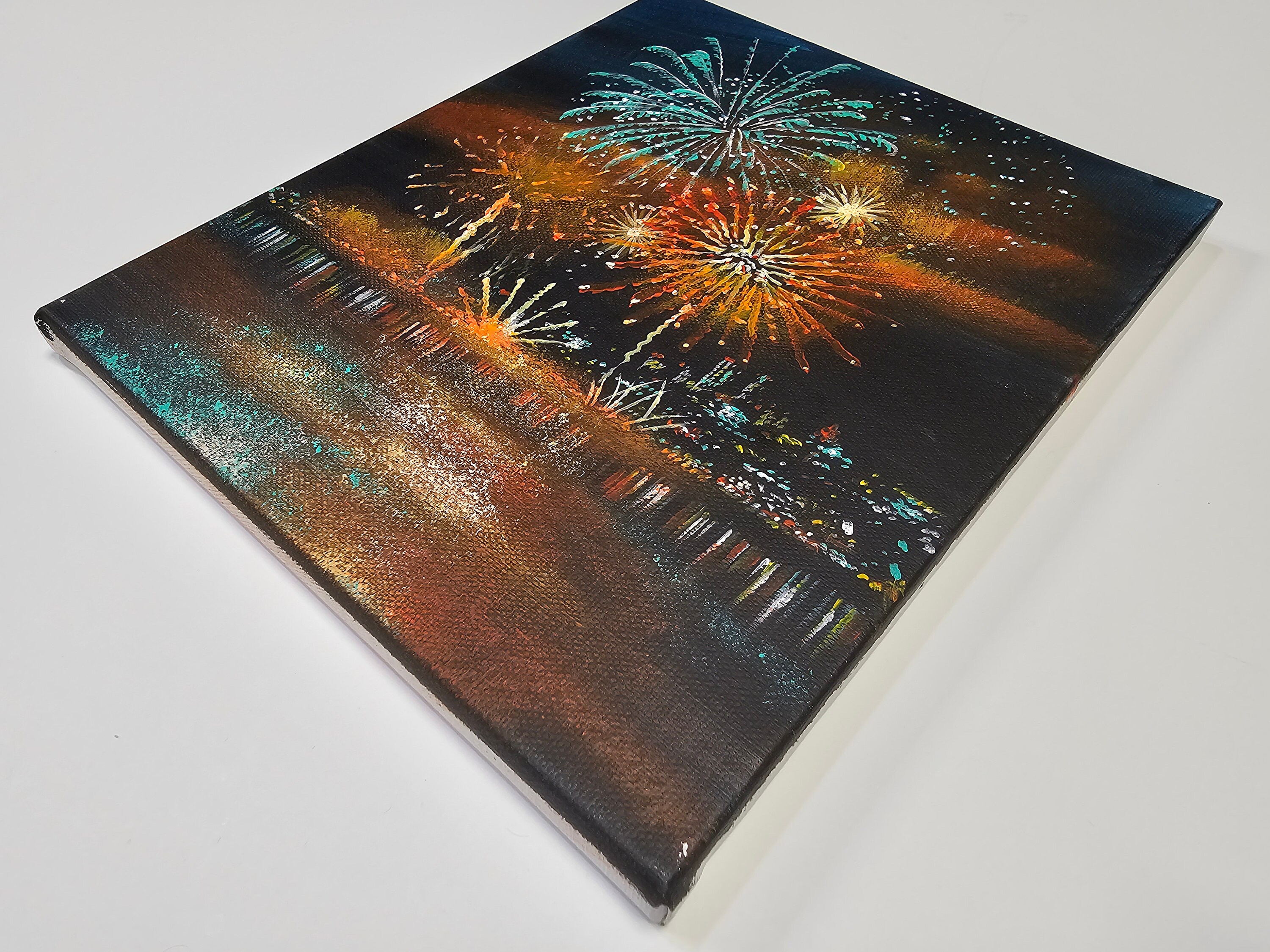 Firework Painting on Canvas - Etsy