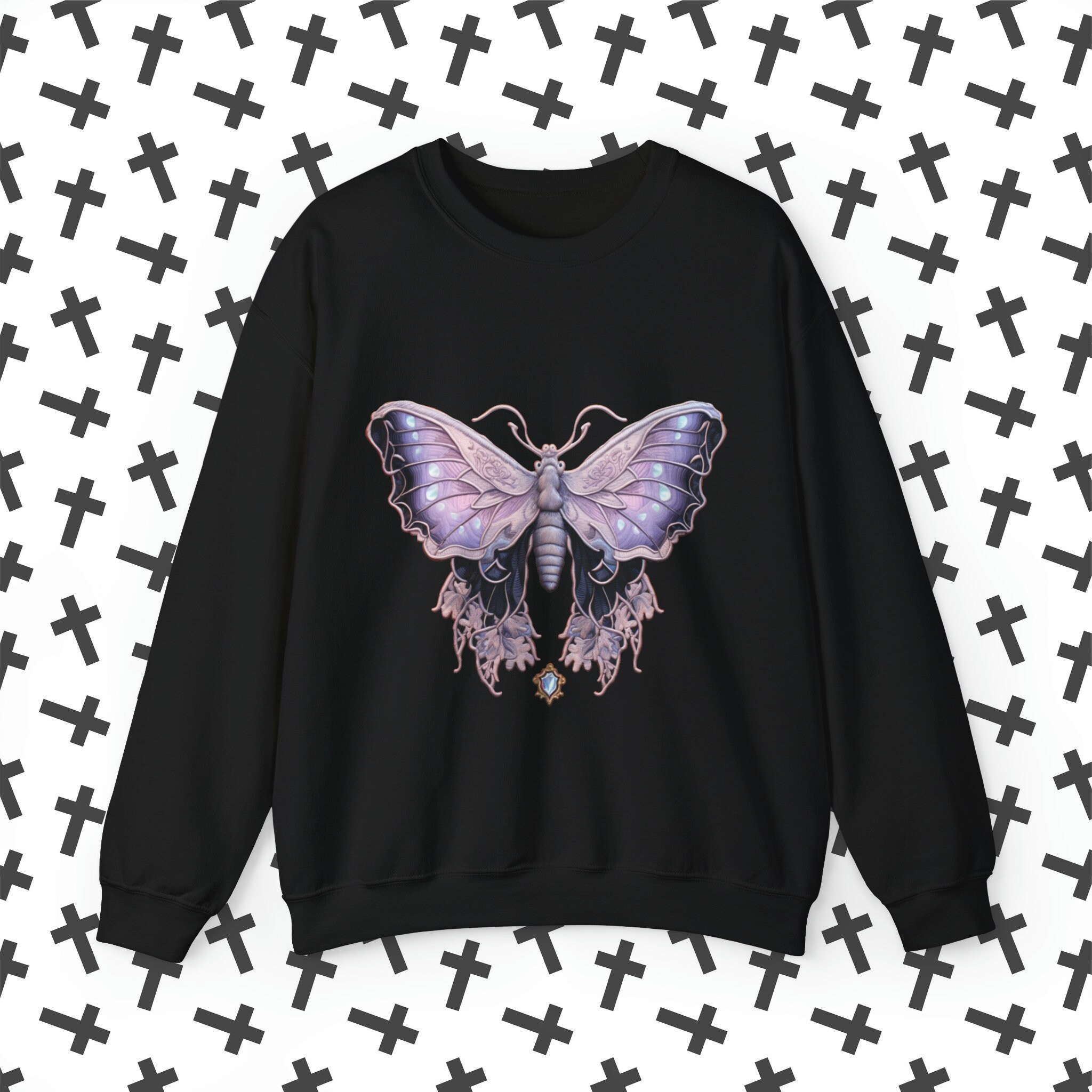 Moth Goth Pastel Creepy Cute Harajuku Sweater Kawaii Pullover Japan ...
