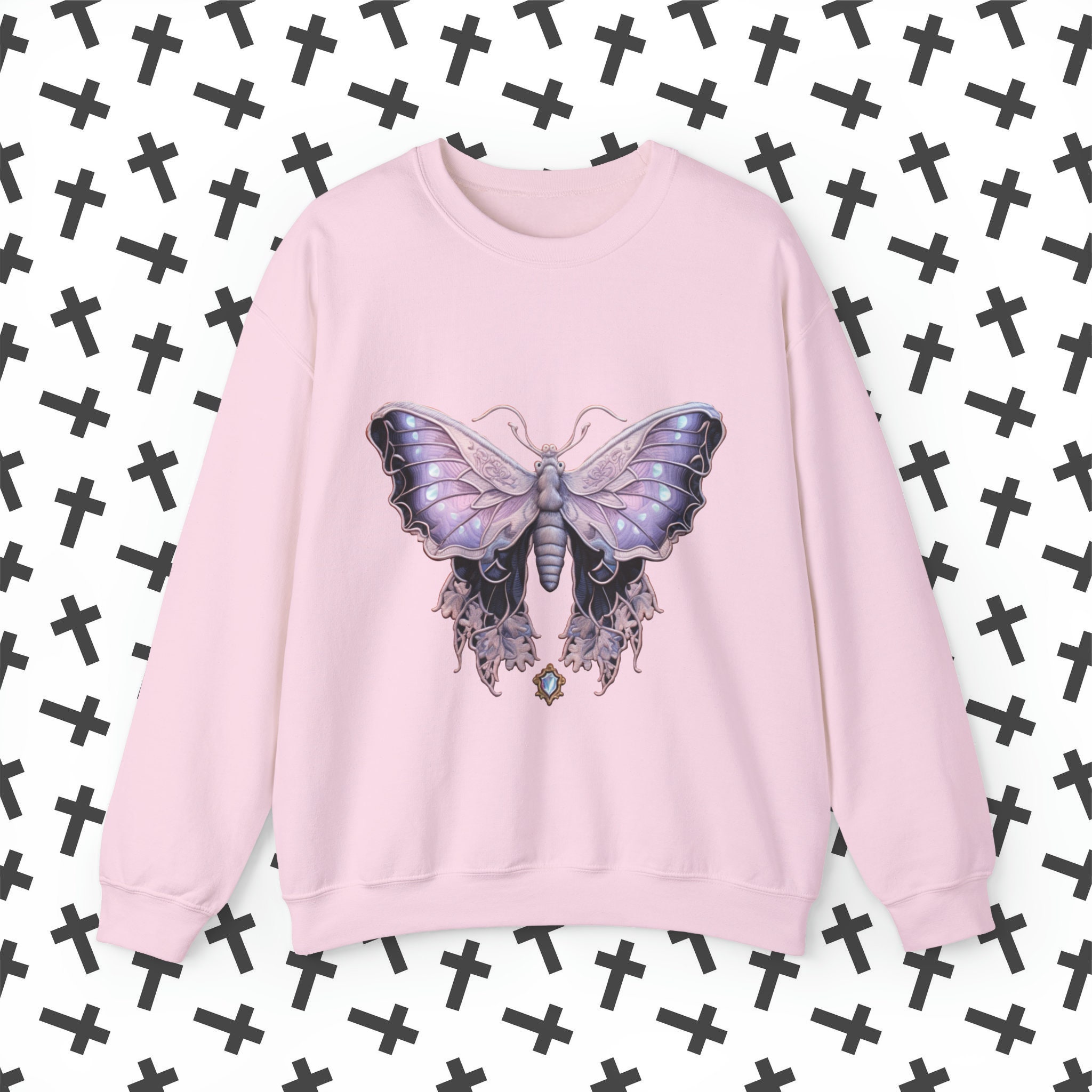 Moth Goth Pastel Creepy Cute Harajuku Sweater Kawaii Pullover Japan ...