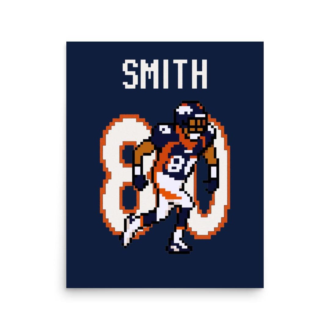 Rod Smith Denver Broncos Pixel Art Poster – Retro 8‑bit No. 80 Wide ...
