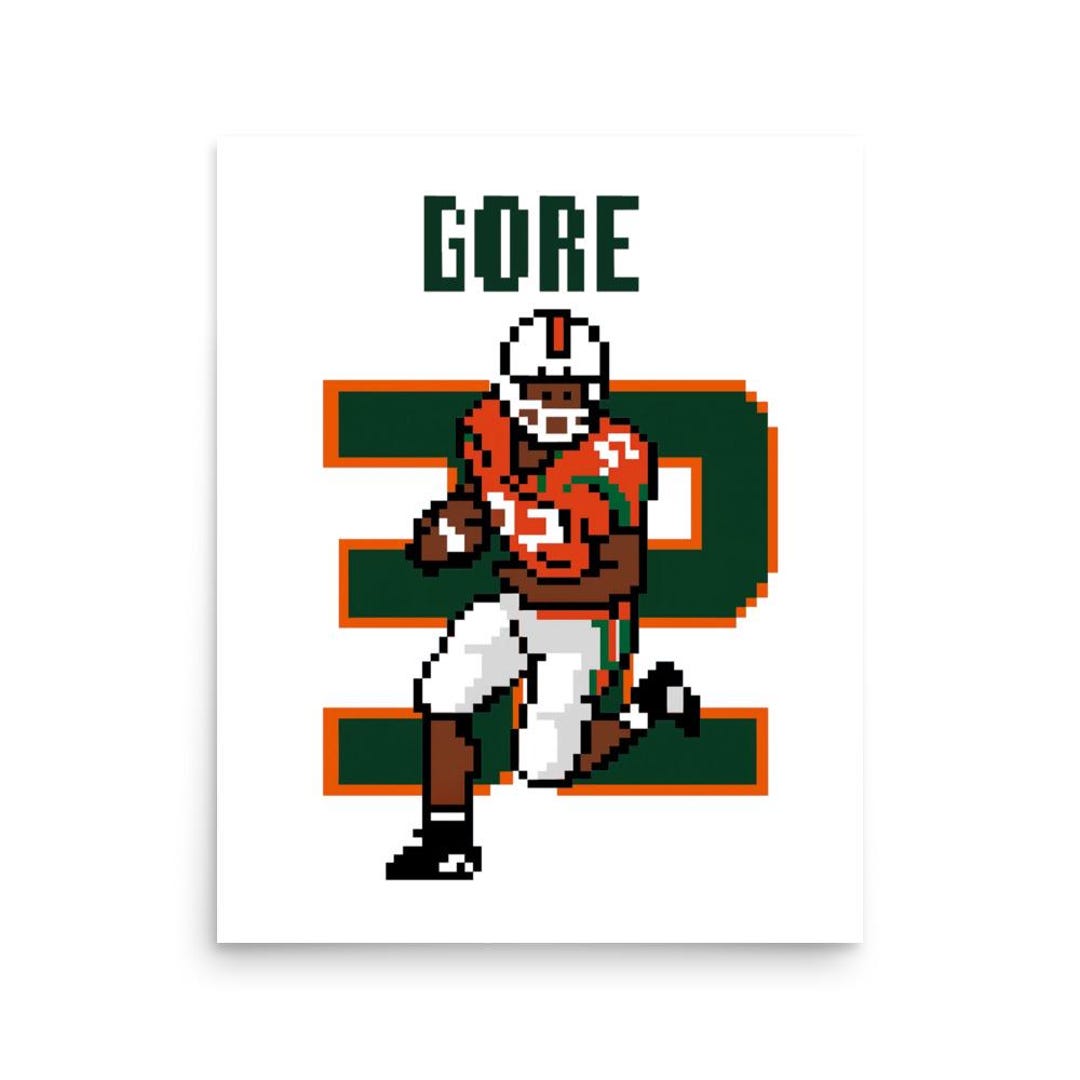 8-bit Frank Gore Football Poster – Retro Pixel Art Miami Hurricanes ...