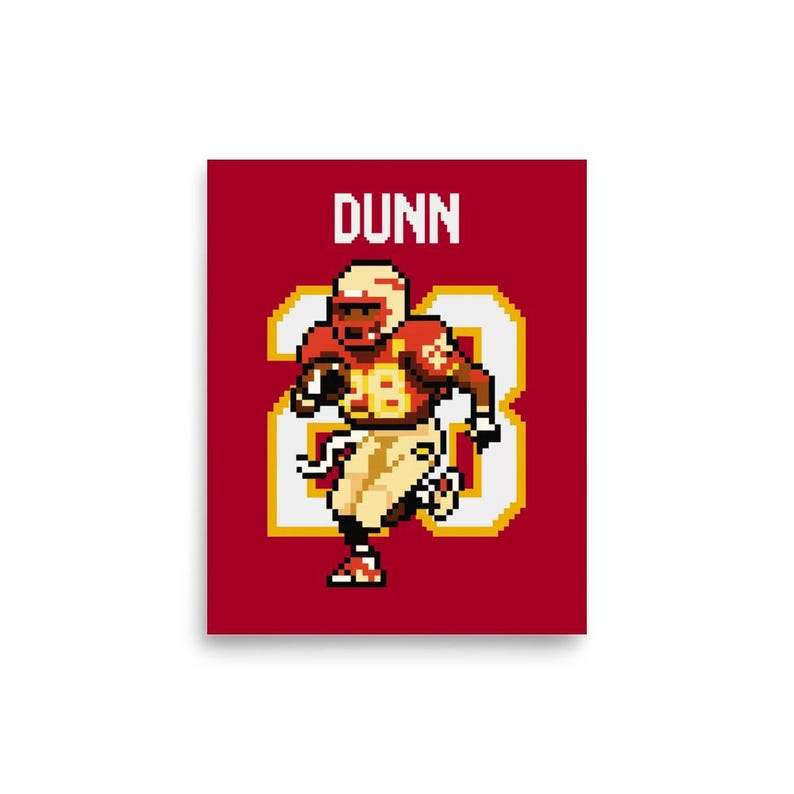 8-bit Warrick Dunn FSU Football Poster – Retro Pixel Art Florida State ...