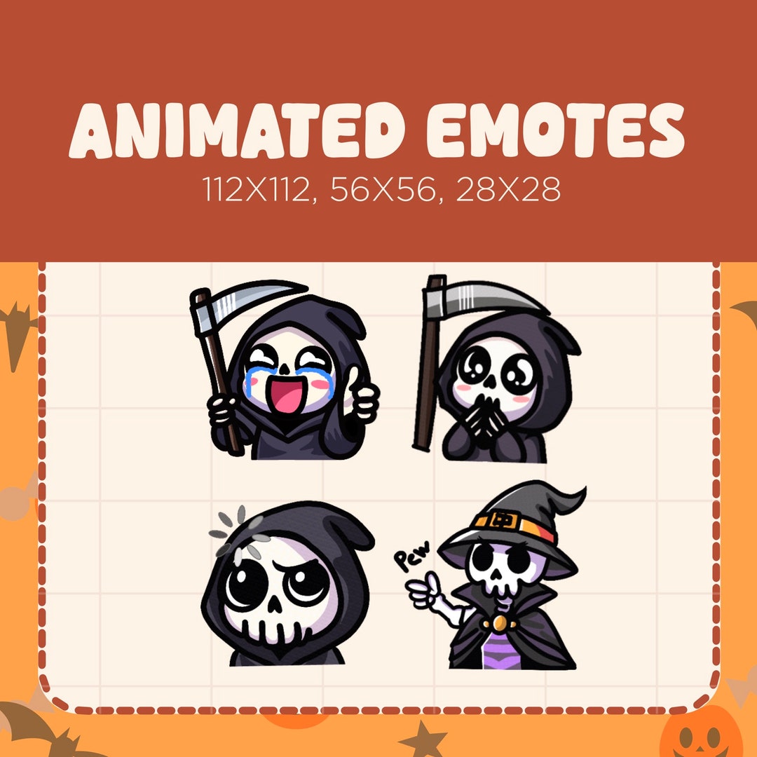 Grim Reaper Animated Twitch Emotes Set of 4, Funny Twitch Reactions ...