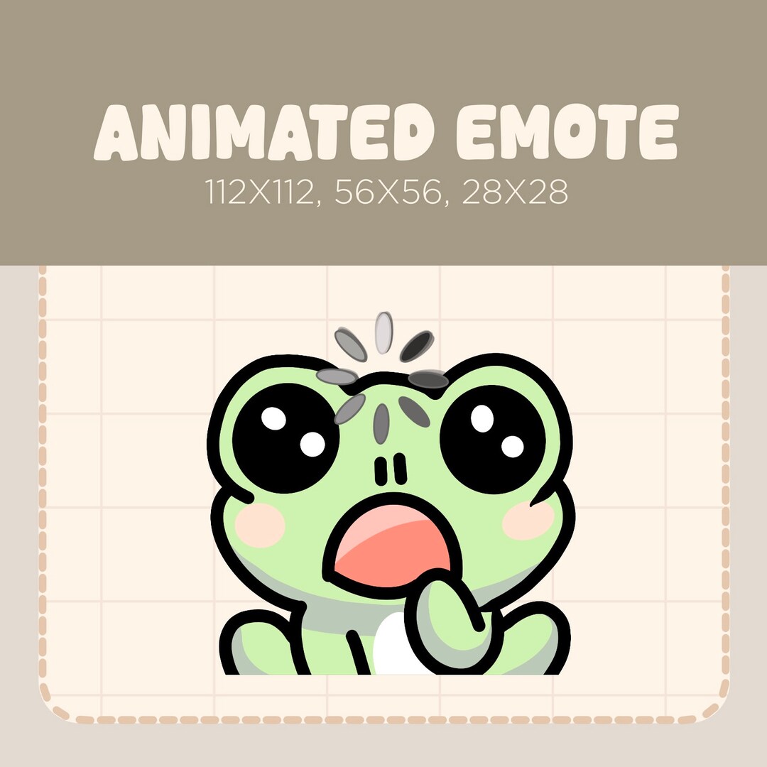 Thinking Frog Animated Twitch Emote, Kawaii Frog Emote, Funny Animal ...