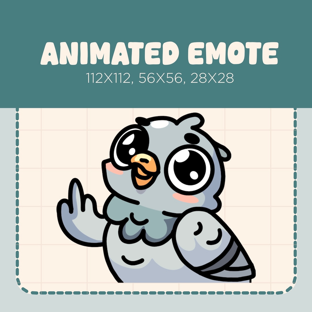 Funny Pigeon Emote for Twitch, Animated Middle Finger Pigeon Emote ...