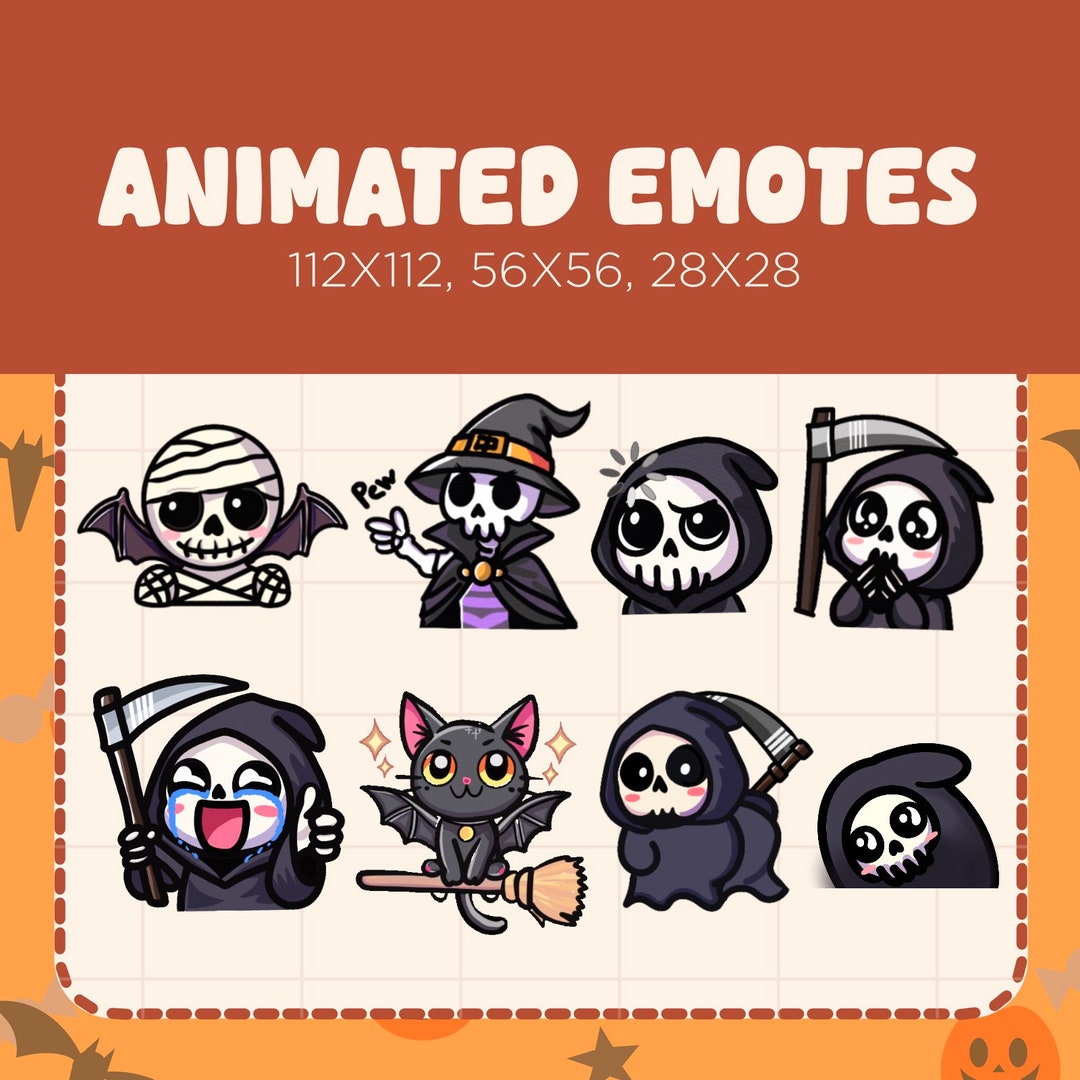 Animated Grim Reaper Emotes Set of 8 for Twitch Streams, Twitch ...