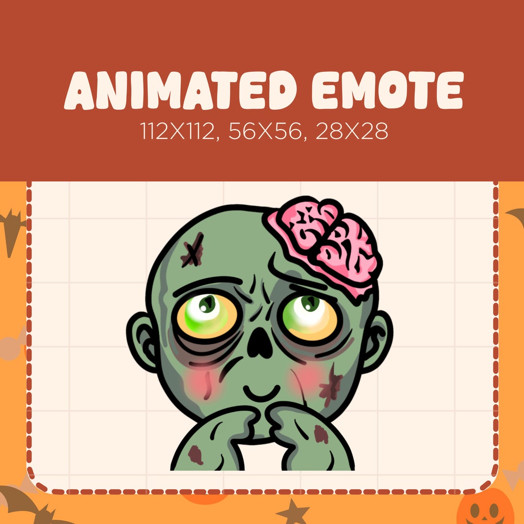 Cute Zombie Animated Emote for Twitch Streams, Zombie Emote, Halloween ...