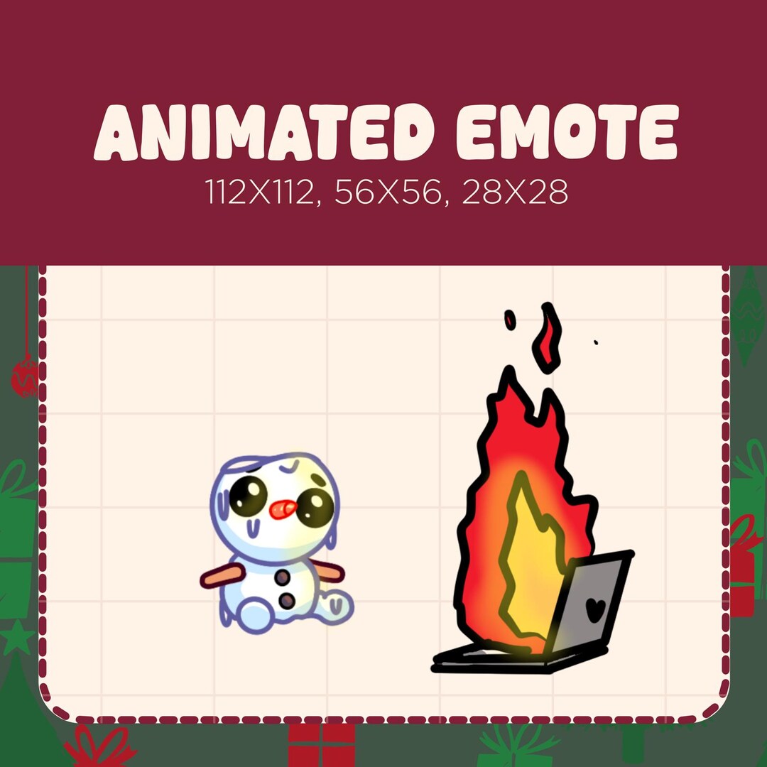 Melting Snowman Animated Emote for Twitch, Christmas Streaming Emotes ...