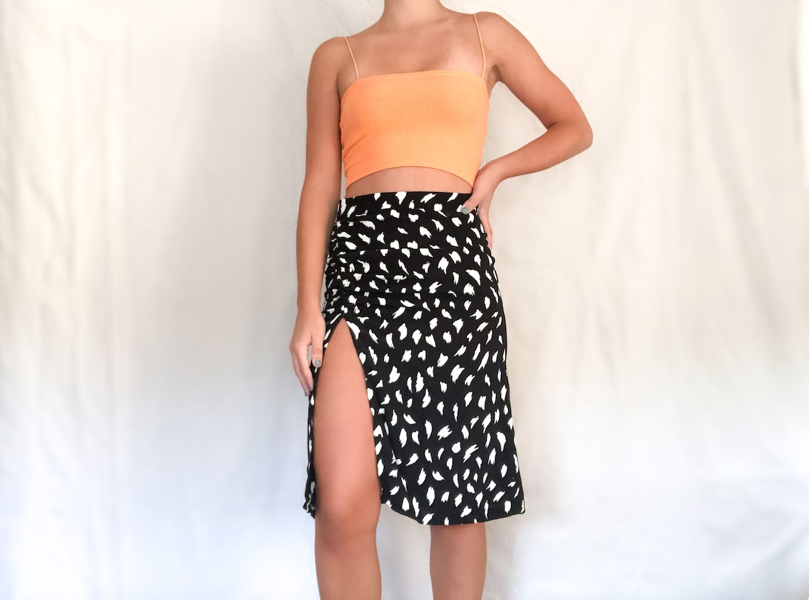 Ruched Front Slit Skirt Digital Pattern Pdf Sewing Patterns Etsy