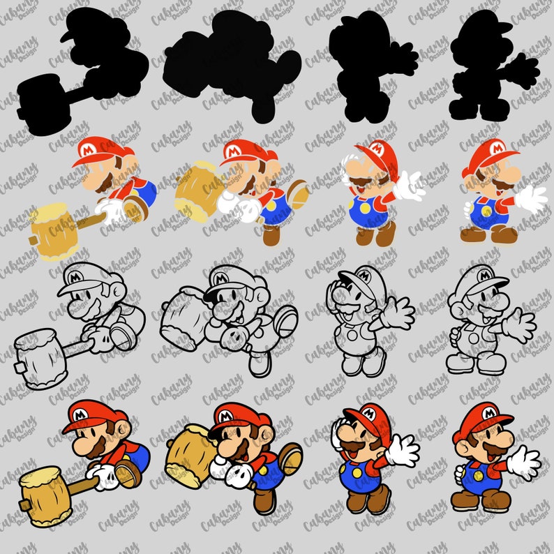 Mario SVG / Layered Mario SVG / Mario Bros SVG / Mario Png / - Etsy