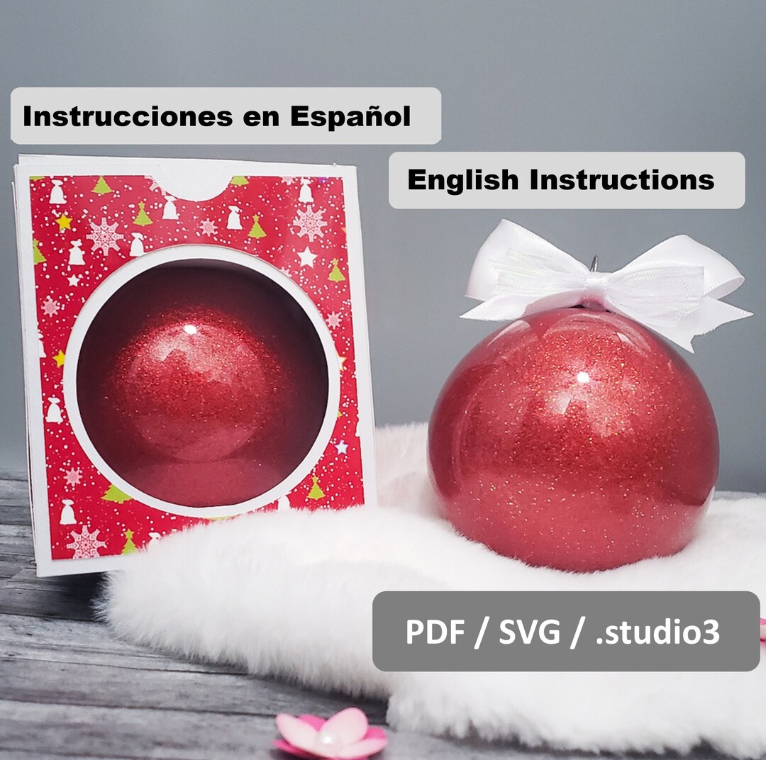 3.25 Round Ornament Gift Box SVG PDF, Christmas Gift Box, Christmas ...