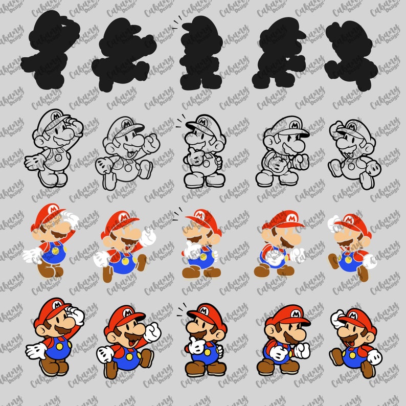 Mario SVG / Layered Mario SVG / Mario Bros SVG / Mario Png / - Etsy