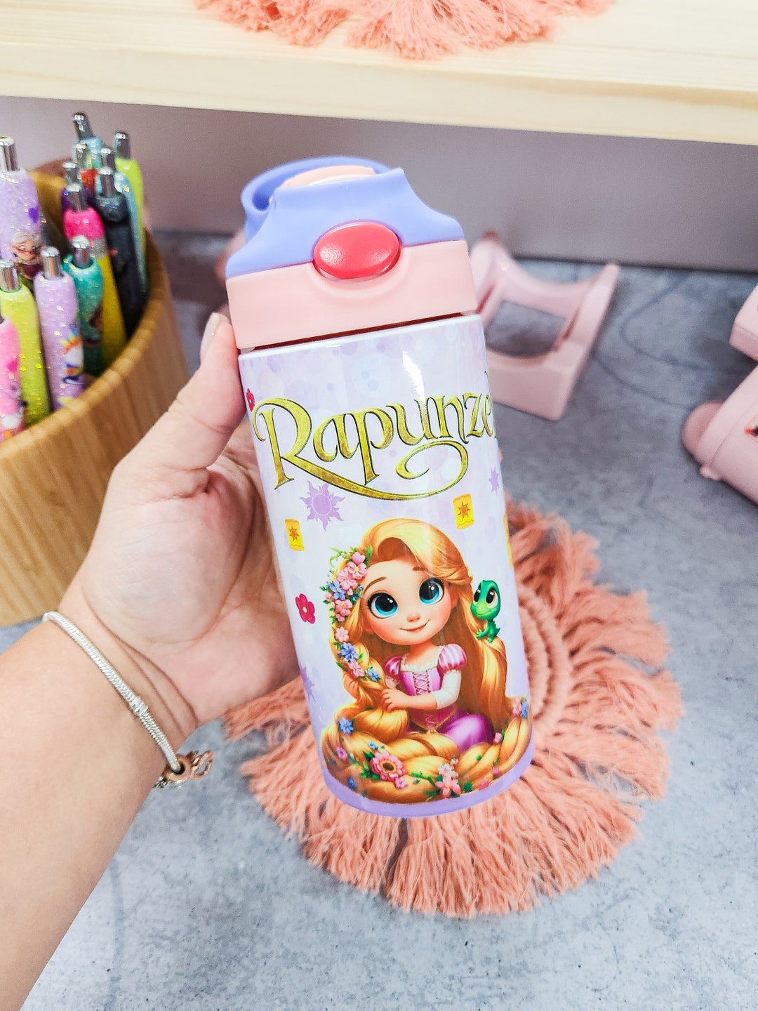 Baby Rapunzel Water Bottle Stainless Steel Tumbler 12oz Kids Tumblers ...