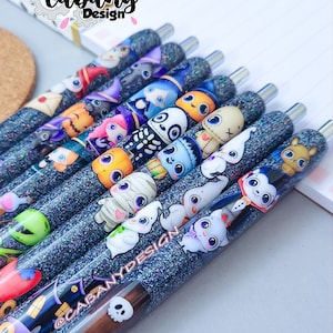 Cute Halloween Glitter Pen, Pumpkin Glitter Pens, Spider Glitter Pens ...