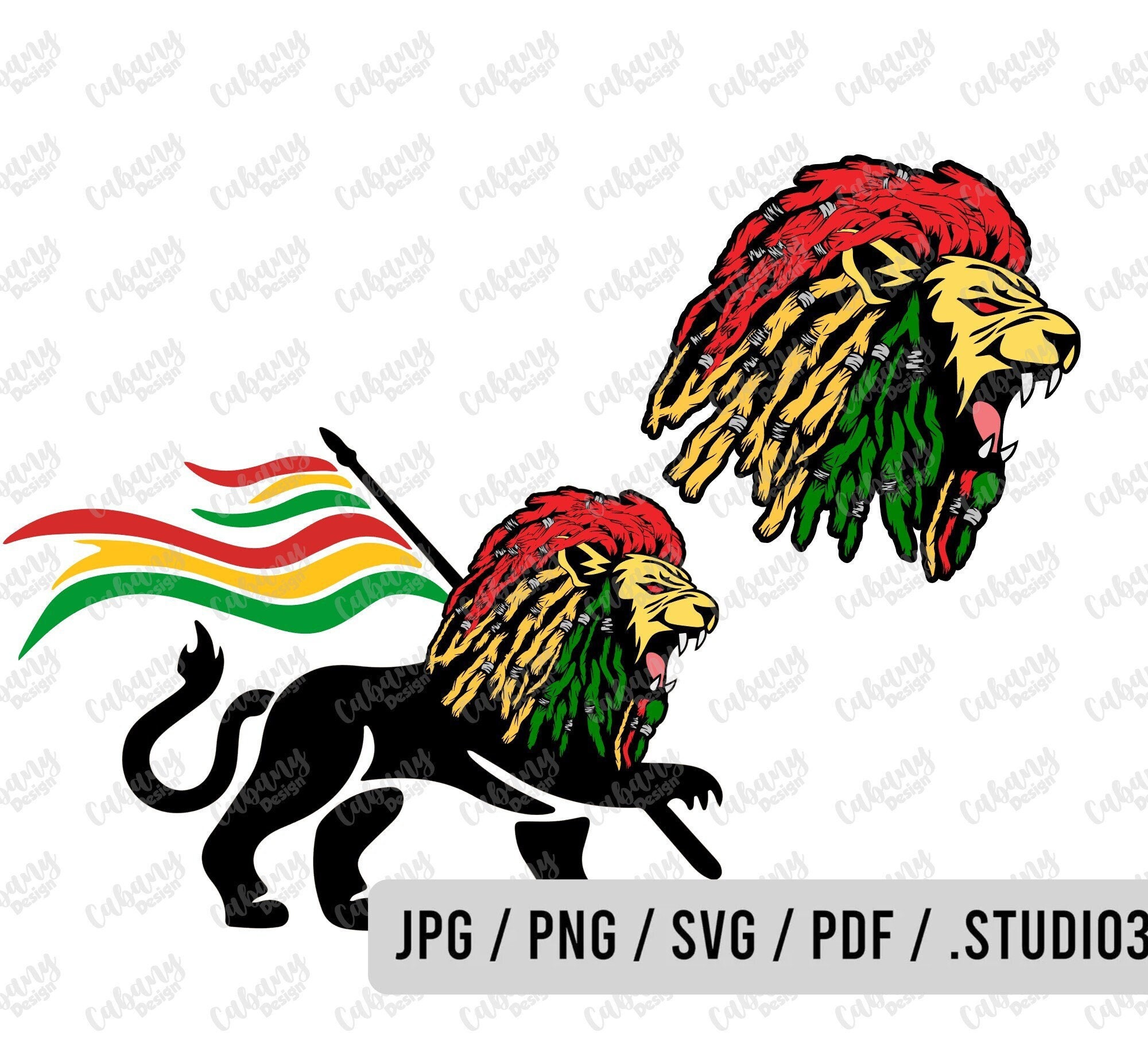 Rasta Lion SVG - Etsy