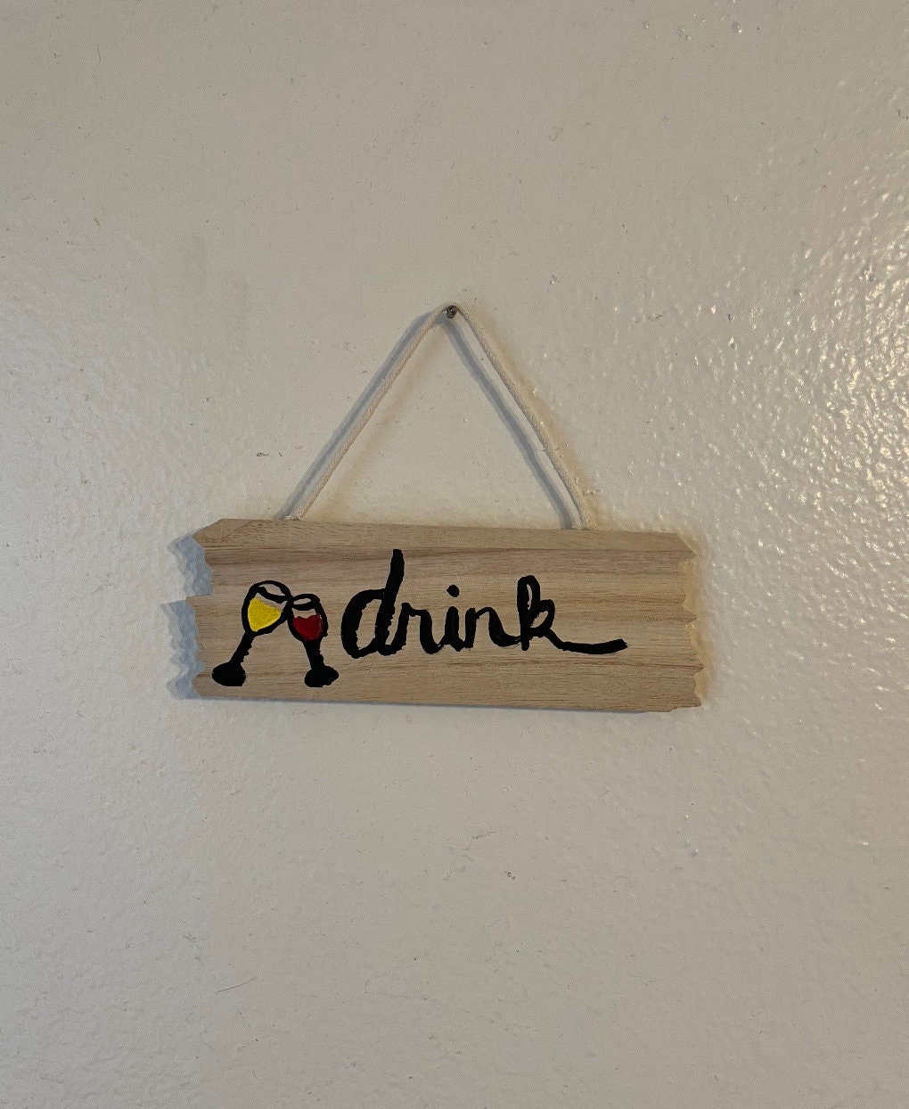 Eat, Drink, Be Happy Painted Wooden Sign Set - Etsy
