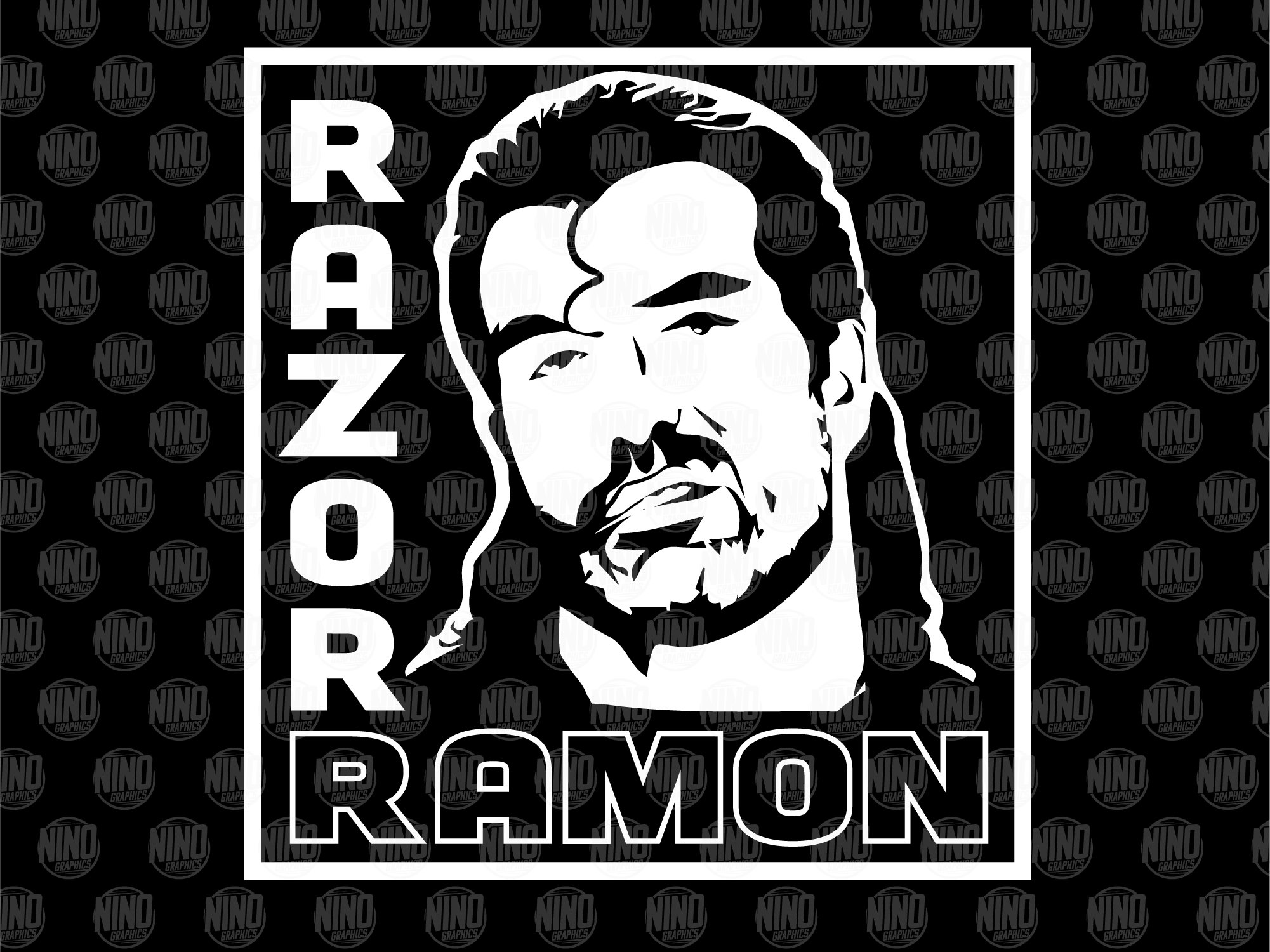 Razor Ramon Scott Hall WWE Fan Vintage Inspired PNG SVG Silhouette ...