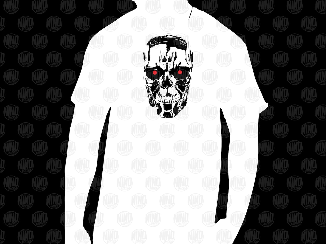 Terminator Skynet Skull PNG SVG JPG Digital Vector File Download - Etsy