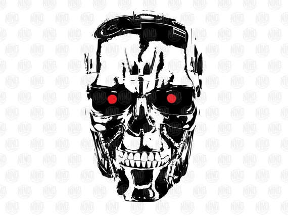 Terminator Skynet Skull PNG SVG JPG Digital Vector File - Etsy