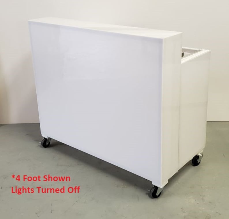 6 Foot Folding LED Glow Light up Portable Bar on Wheels for - Etsy