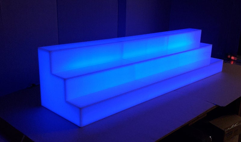 3 Step Tiered LED Glow Illuminated Acrylic Bottle Shelf Display - Etsy