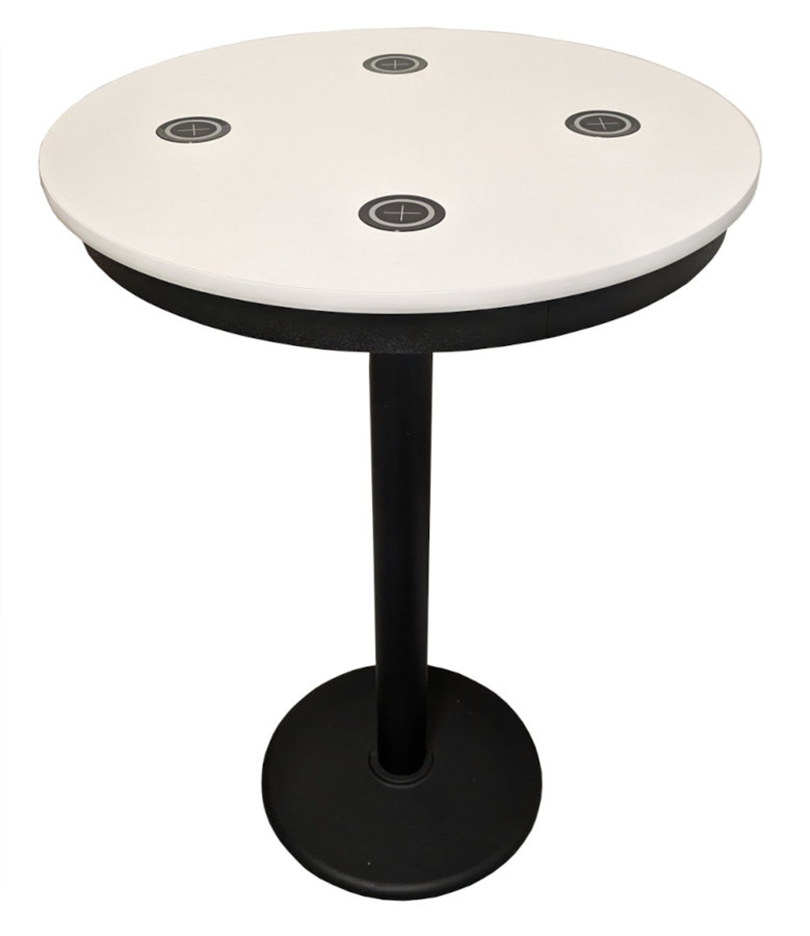 Round Wireless Charging Bar Height Trade Show Table - 4 Quick Chargers ...