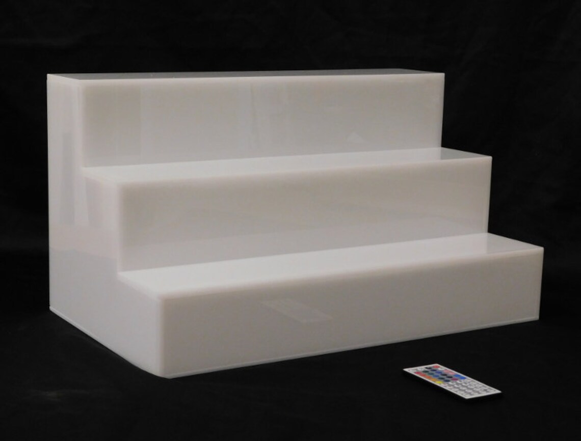 3 Step Tiered LED Glow Illuminated Acrylic Bottle Shelf Display - Etsy