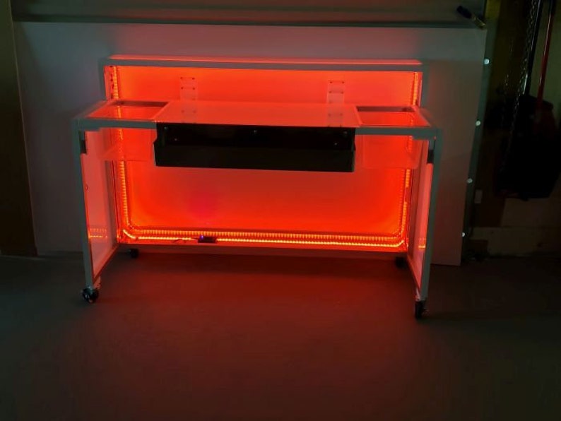 6 Foot Folding LED Glow Light up Portable Bar on Wheels for Mobile ...