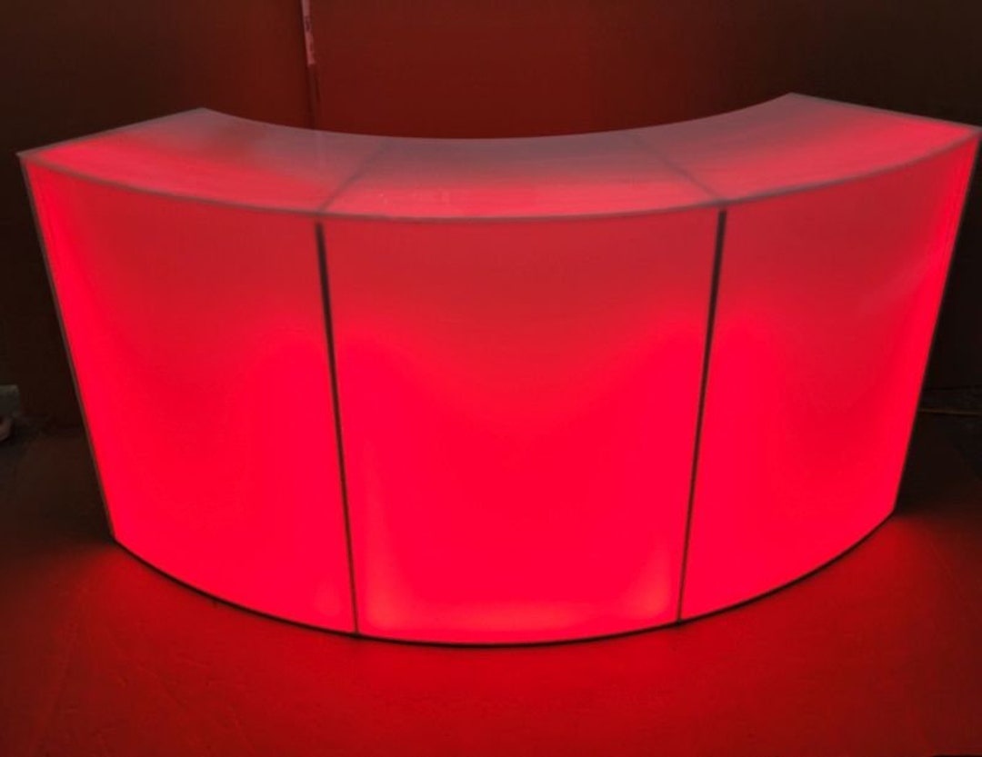 Custom Made LED Illuminated Curved Serpentine Circular Bar Counter ...