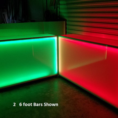 Light up 6 Foot Rolling Counter LED Glow Bar on Wheels - Etsy
