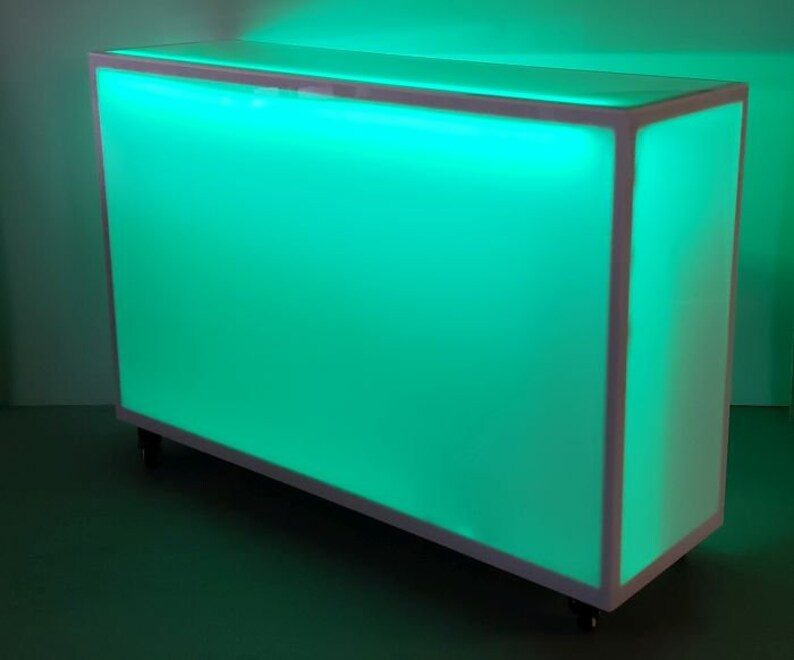 Light up 6 Foot Rolling Counter LED Glow Bar on Wheels - Etsy